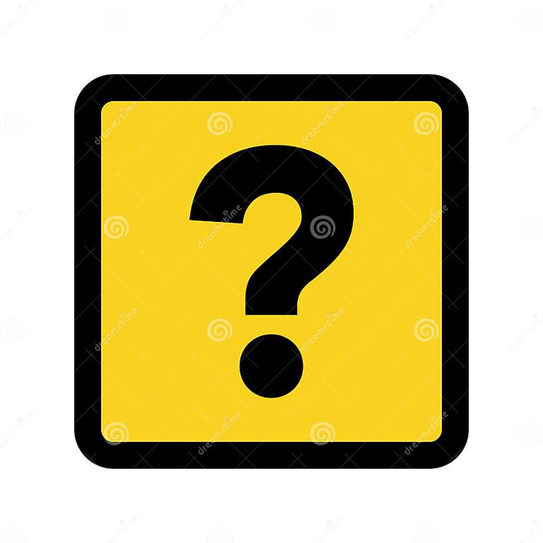 A Square Question Mark Box. Flat Yellow Simple Vector. Stock Vector ...