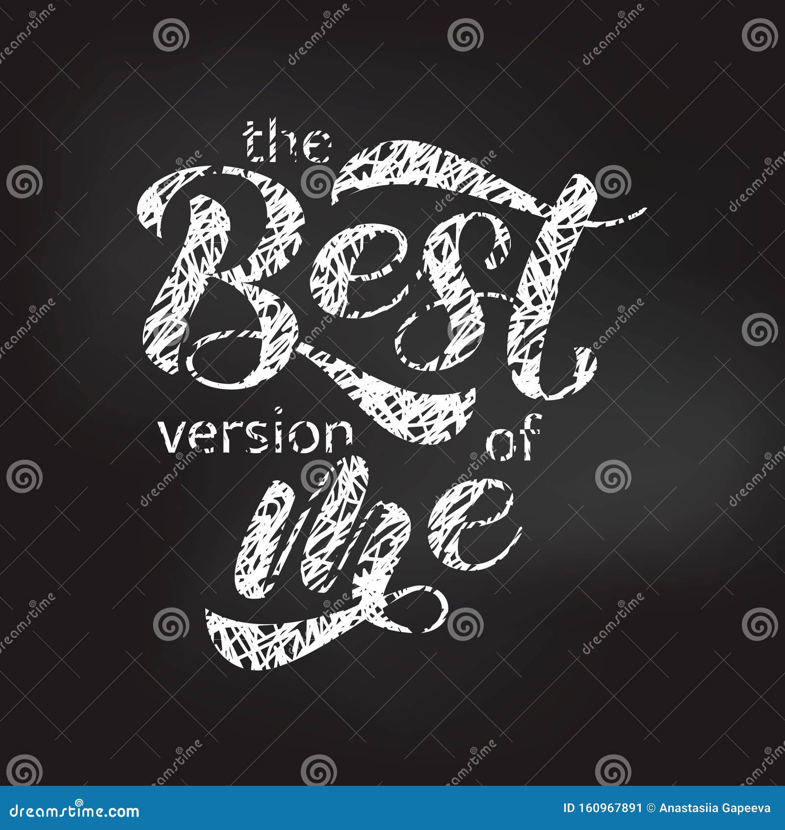 The Best Version of Me Lettering. Vector Illustration for Card Stock ...