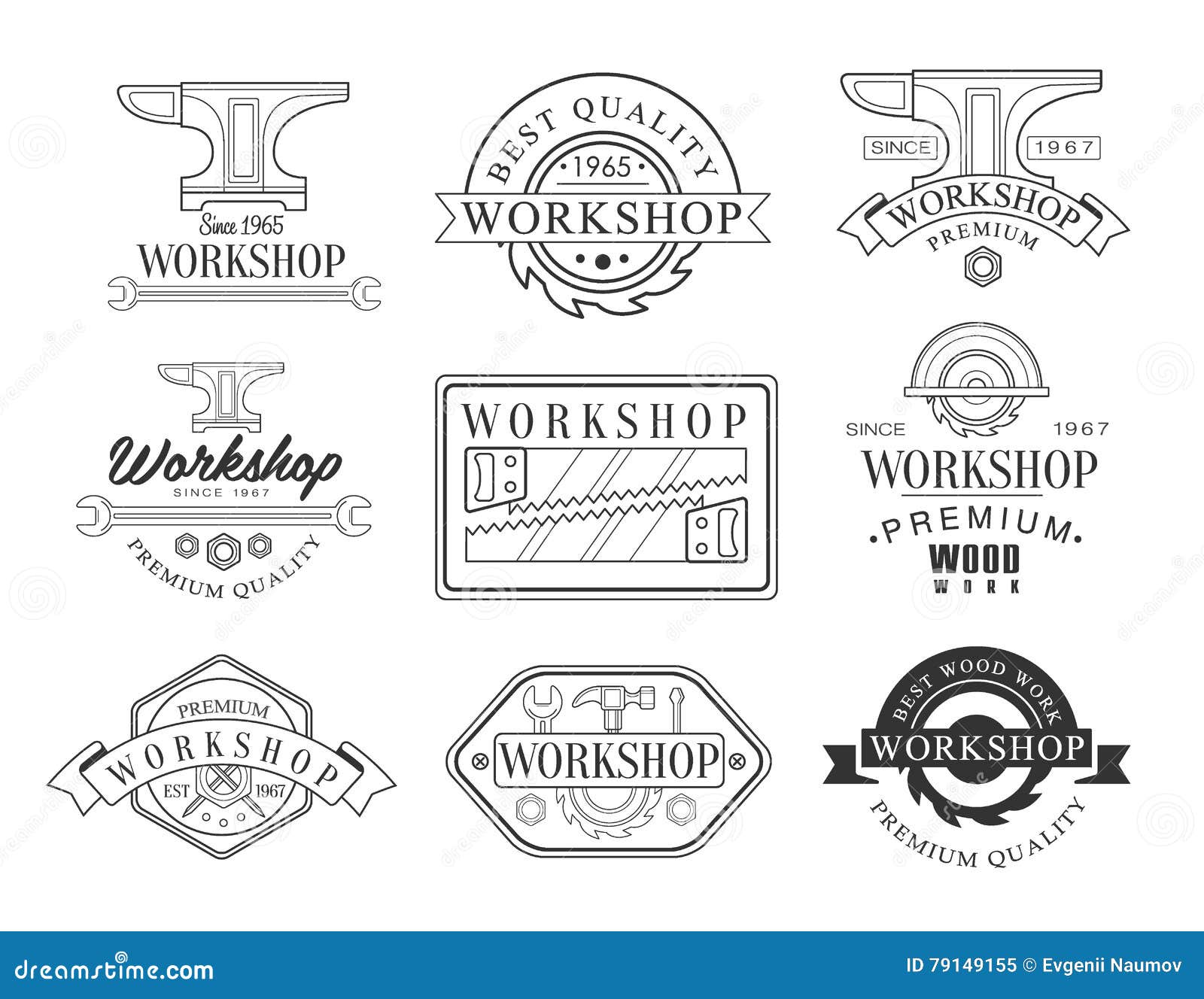 Best Wood Workshop Set of and Emblems Stock Vector - Illustration of ...