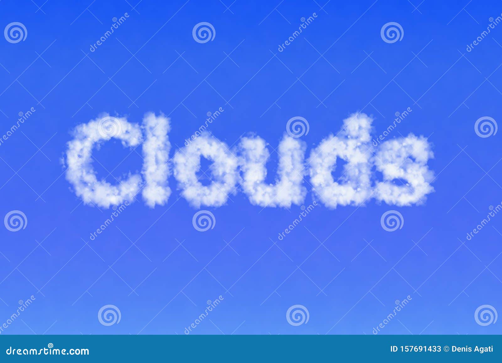 Word Clouds Made of Clouds in the Sky. Ecology Concept. Stock ...