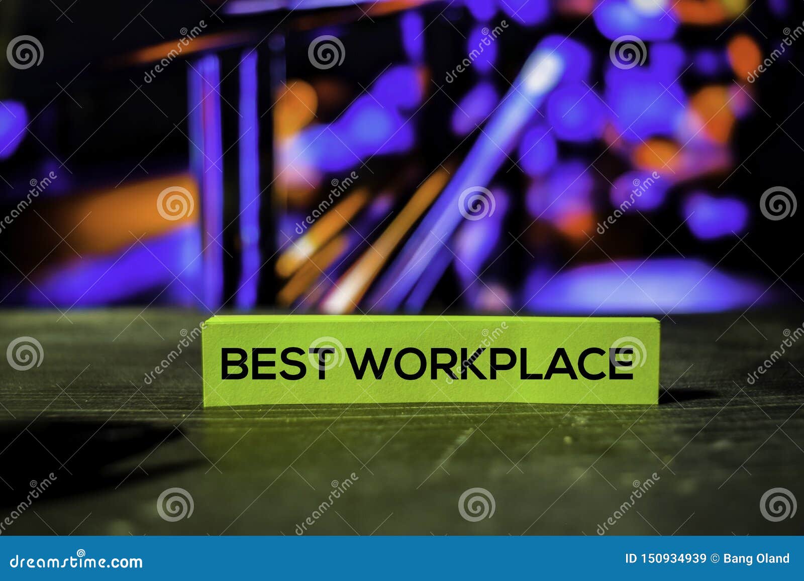 BEST WORKPLACE Written On White Paper On A Light Brown Background ...