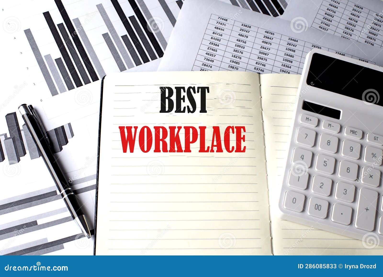 BEST WORKPLACE Text Written on a Notebook on Chart and Diagram Stock ...