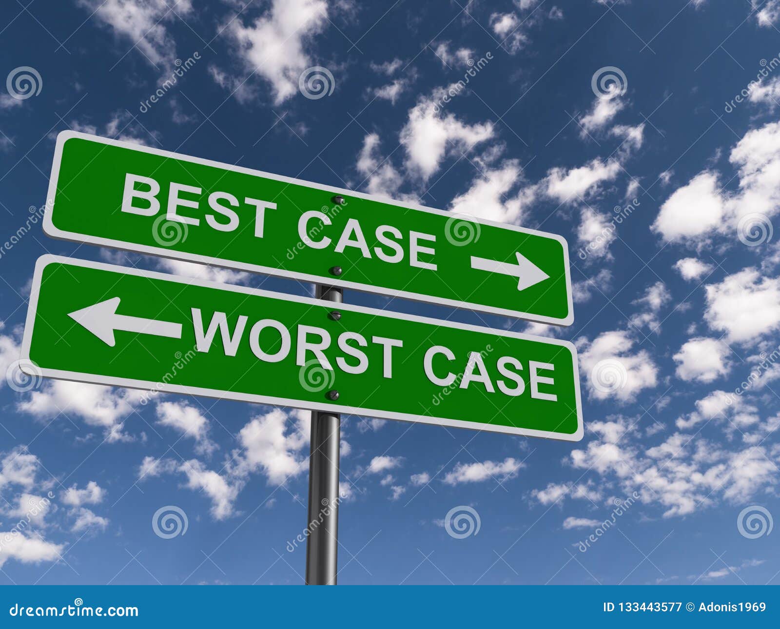 Best and Worst Case Guideposts Stock Image - Image of note, roadsigns ...