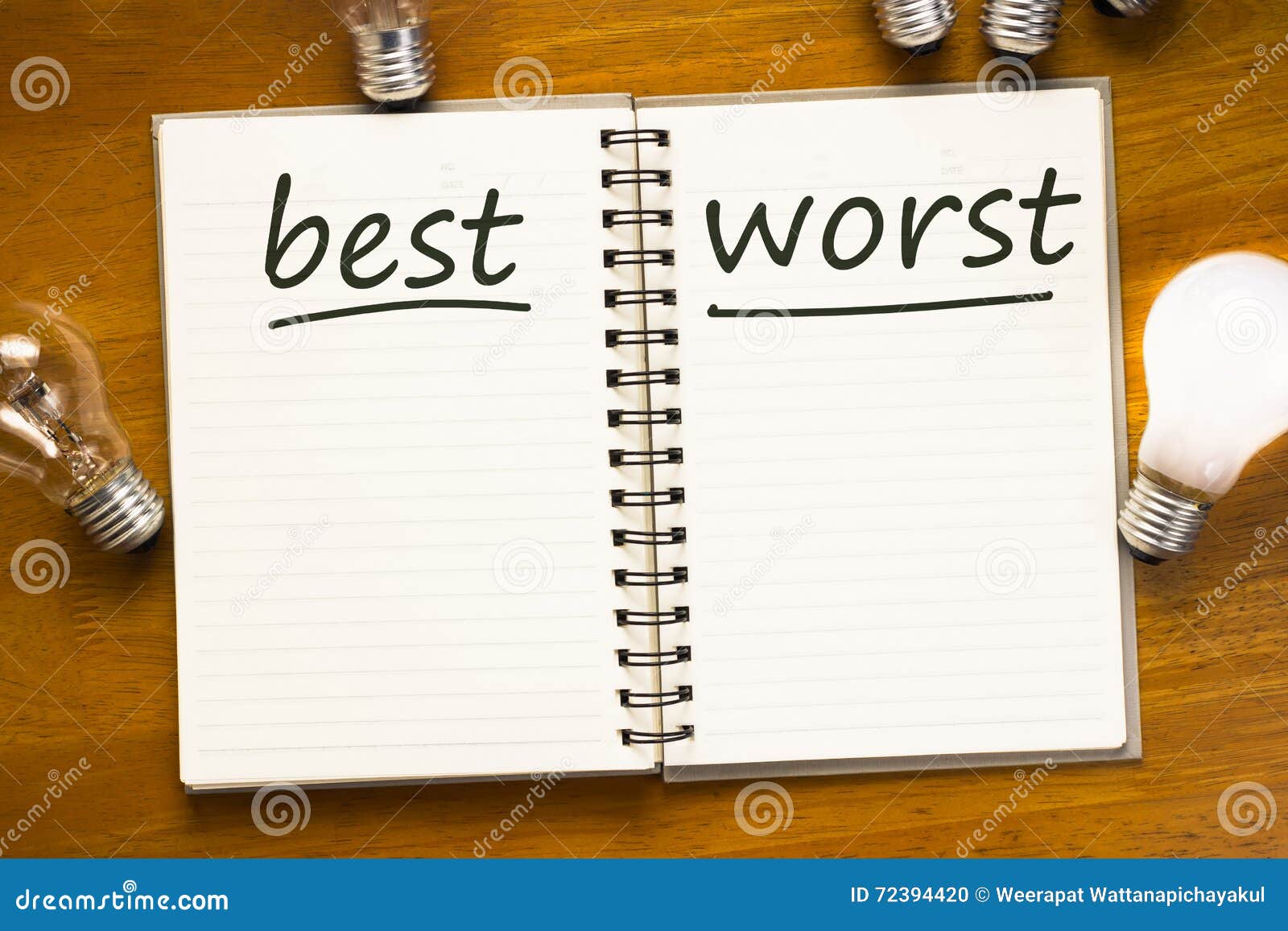 Best and Worst stock photo. Image of guide, background - 72394420