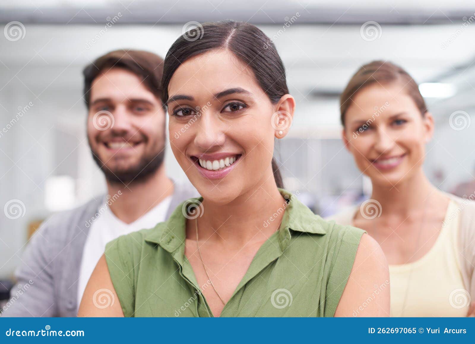 The Best of Young Minds. Three Work Colleagues in the Office. Stock ...