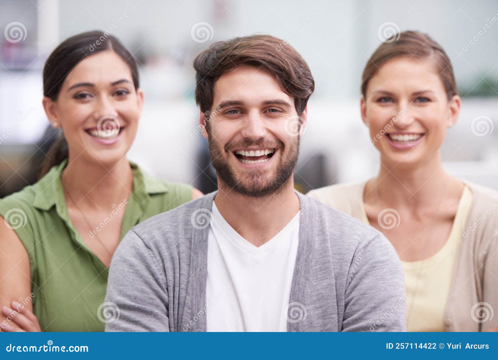 The Best of Young Minds. Three Work Colleagues in the Office. Stock ...