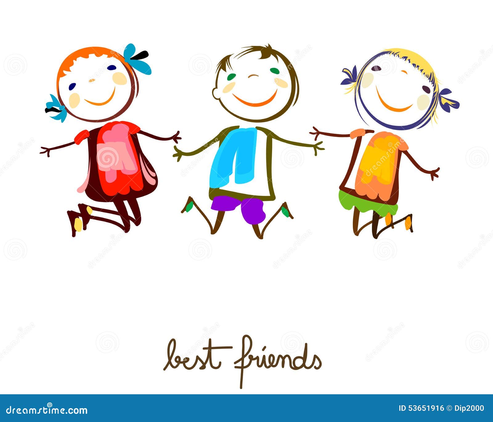Beste Freunde vektor abbildung. Illustration von kunst - 53651916