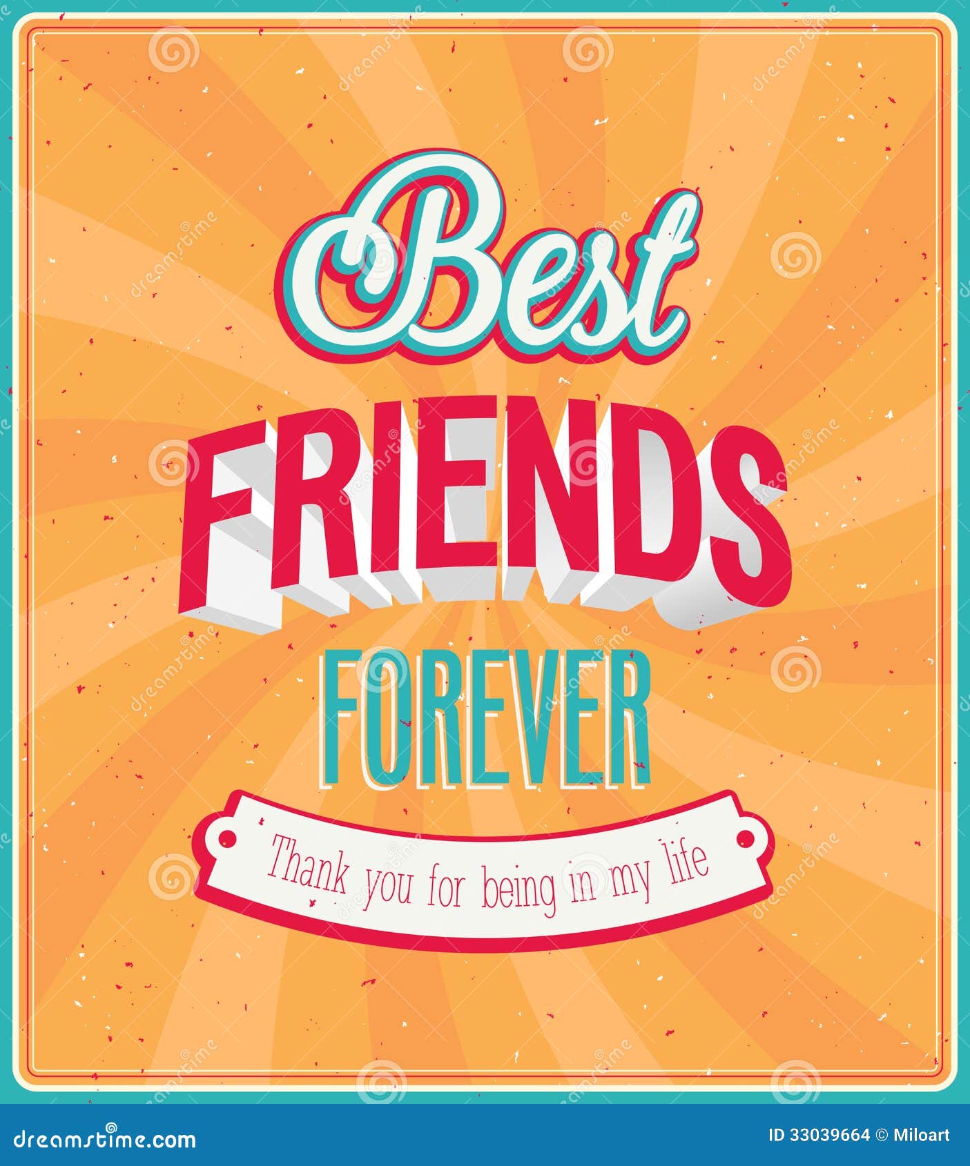 Beste Vrienden Voor Altijd Typografisch Ontwerp. Vector Illustratie ...