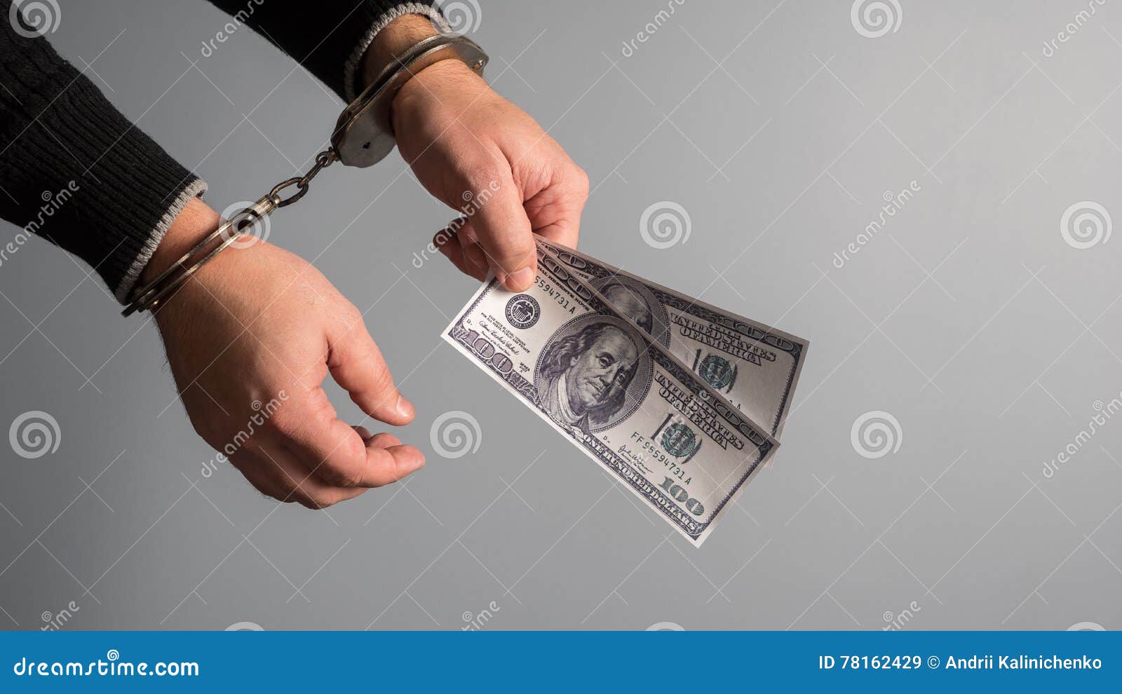 Bestechung in Der Gerechtigkeit Stockbild - Bild von armbänder, person ...