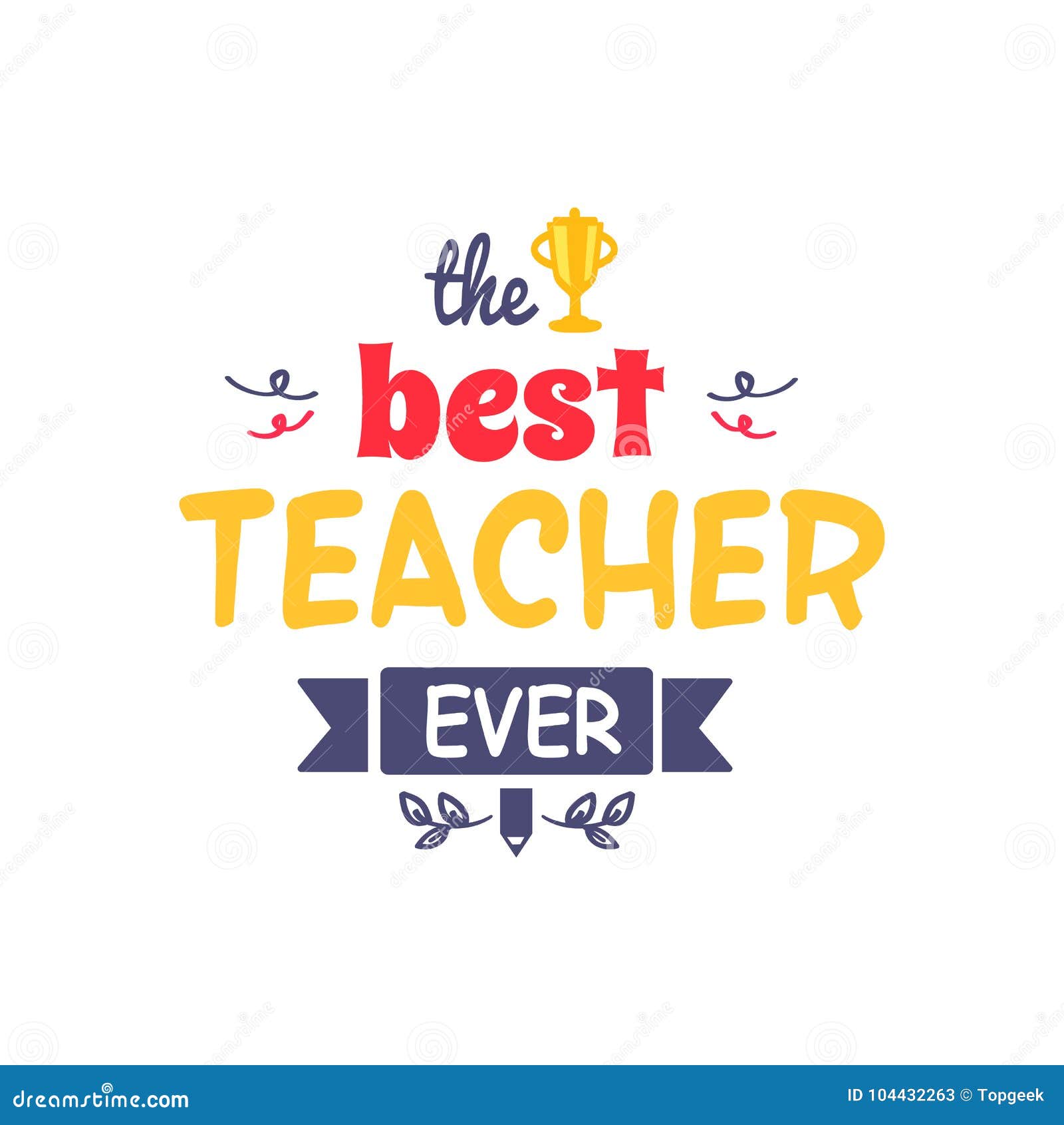 Bester Lehrer Ever Vector Illustration Vektor Abbildung - Illustration ...