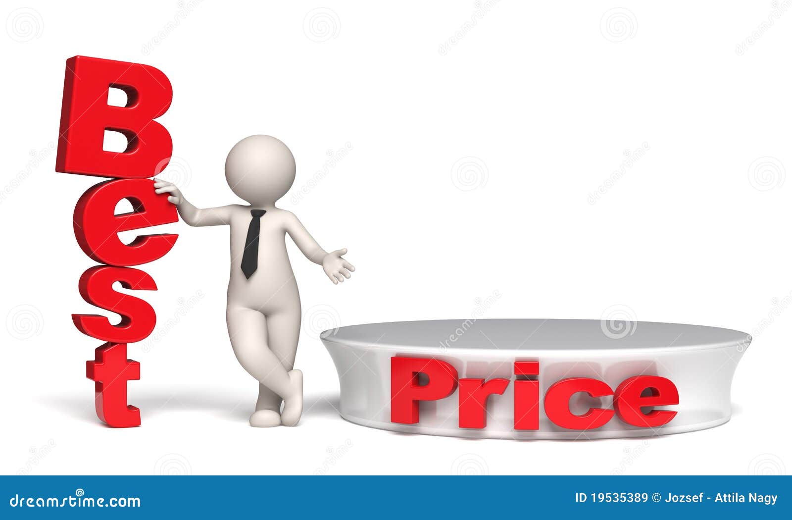 Bestes Preisangebot Mit Stufe Und Copyspace - Mann 3d Stock Abbildung ...