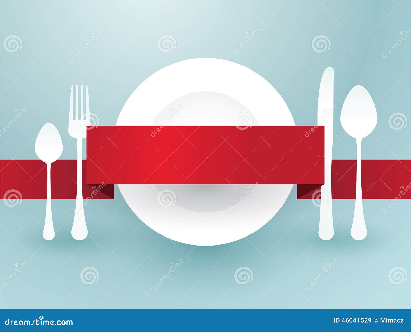 Bestick med bandet vektor illustrationer. Illustration av platta - 46041529