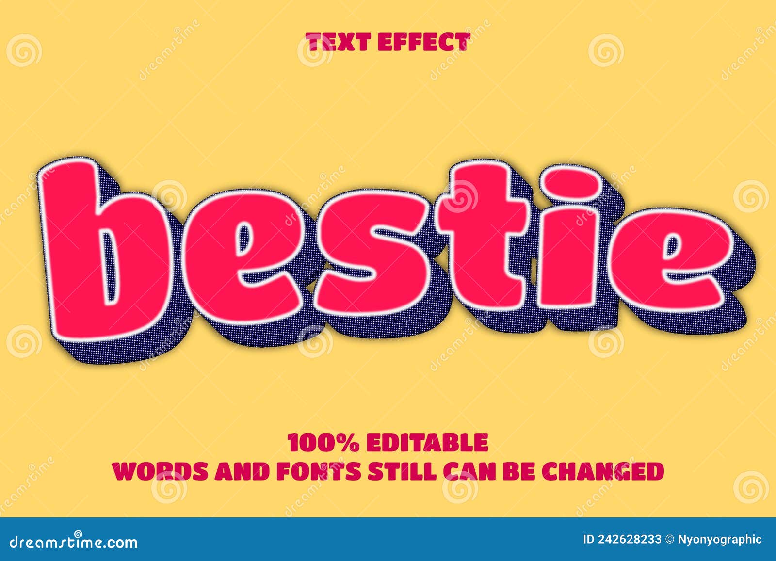 Bestie Text Effect Hand Lettering Typography Royalty-Free Stock Image ...