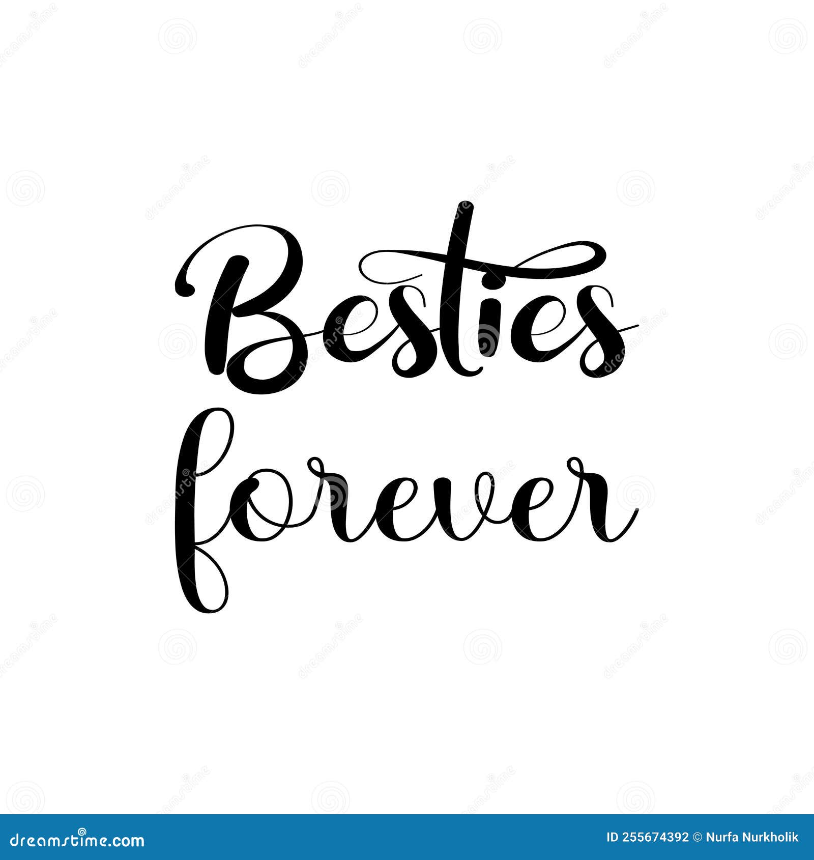 Besties Forever Black Letter Quote Stock Vector - Illustration of ...