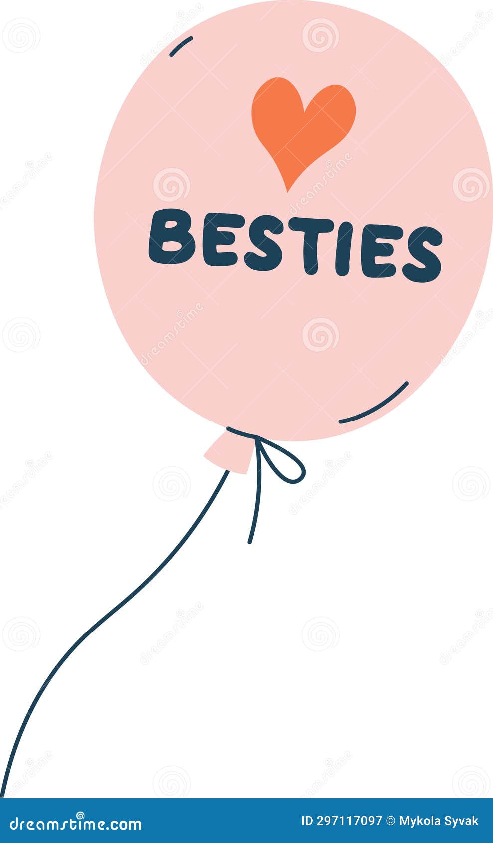 Besties Lettering Balloon stock illustration. Illustration of tender ...