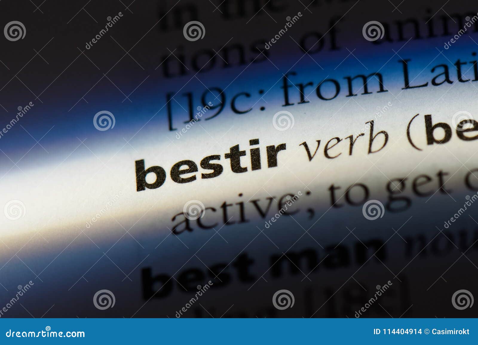 Bestir stock photo. Image of printed, dictionary, definition - 114404914