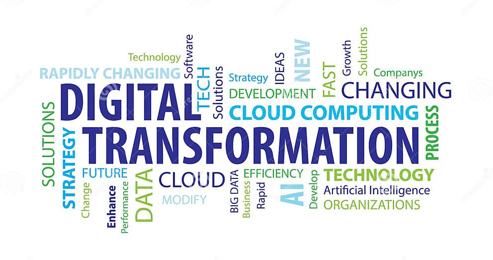 Digital Transformation Word Cloud Stock Image - Illustration of text ...
