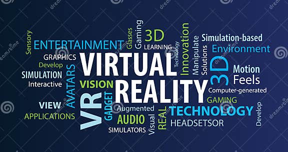 Virtual Reality Word Cloud stock illustration. Illustration of virtual ...