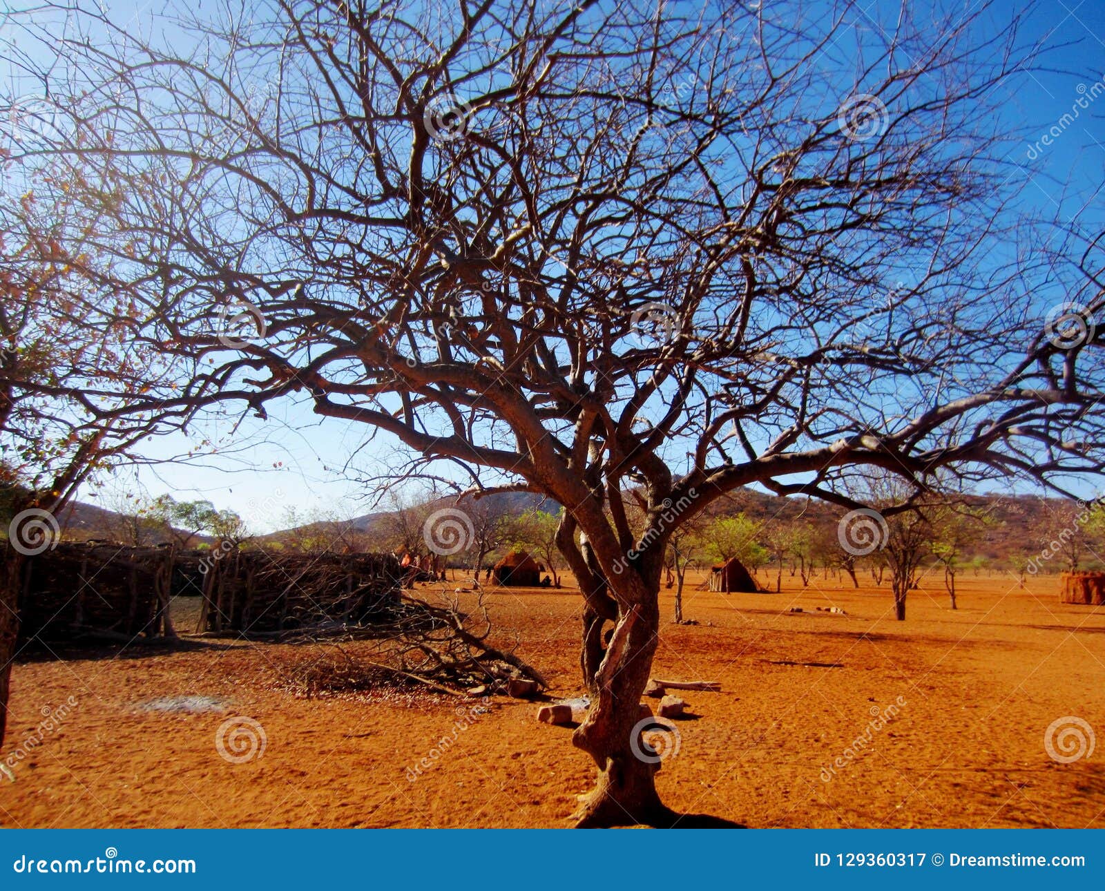 Besuchs- Himba-Land in Nord-Namibia Stockbild - Bild von wildnis, blau ...