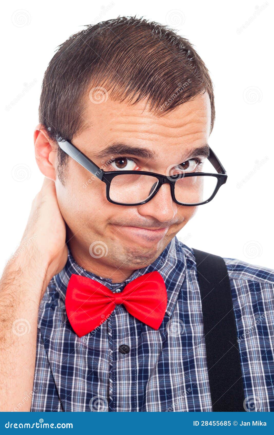 Besviken nerdman fotografering för bildbyråer. Bild av exponeringsglas ...