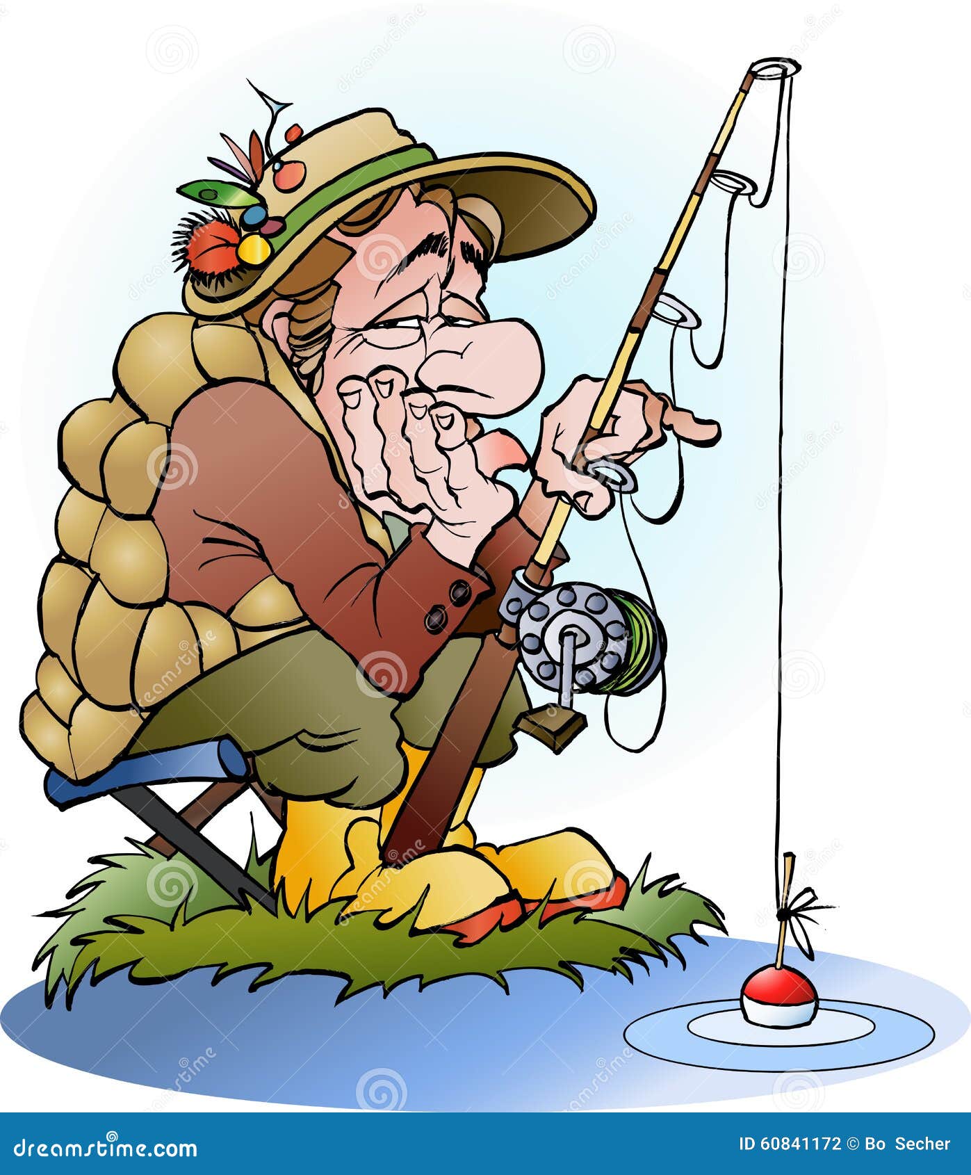 Besviken sportfiskare vektor illustrationer. Illustration av fiskar ...