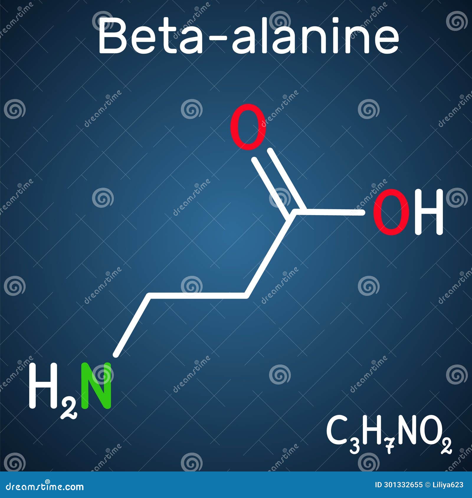 Beta-alanine or Î²-Alanine Molecule. it is Naturally Occurring Beta ...