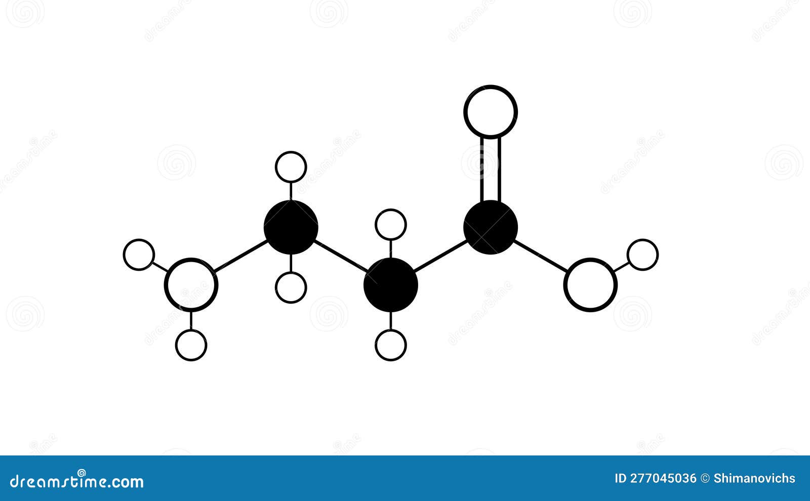 Beta Alanine Molecule, Structural Chemical Formula, Ball-and-stick ...