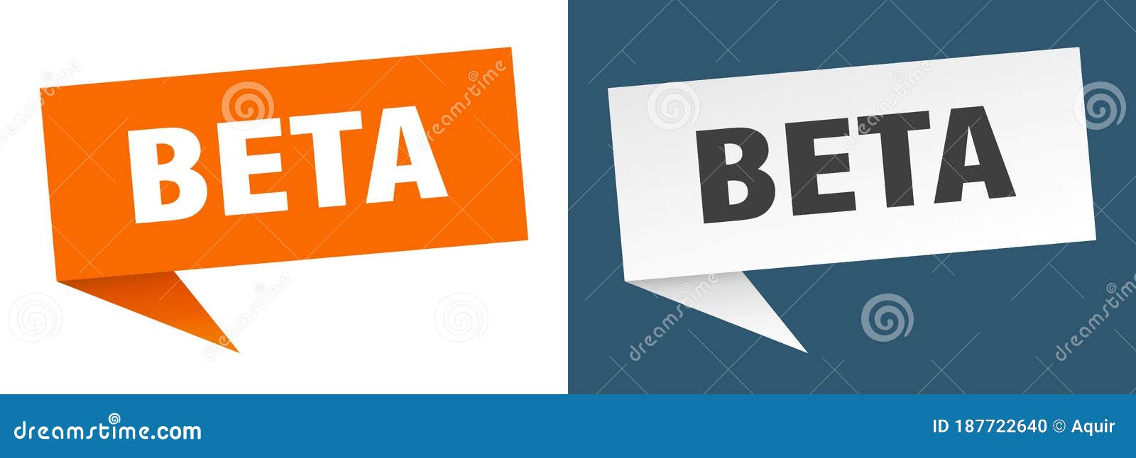 Beta Banner. Beta Speech Bubble Label Set Stock Vector - Illustration ...