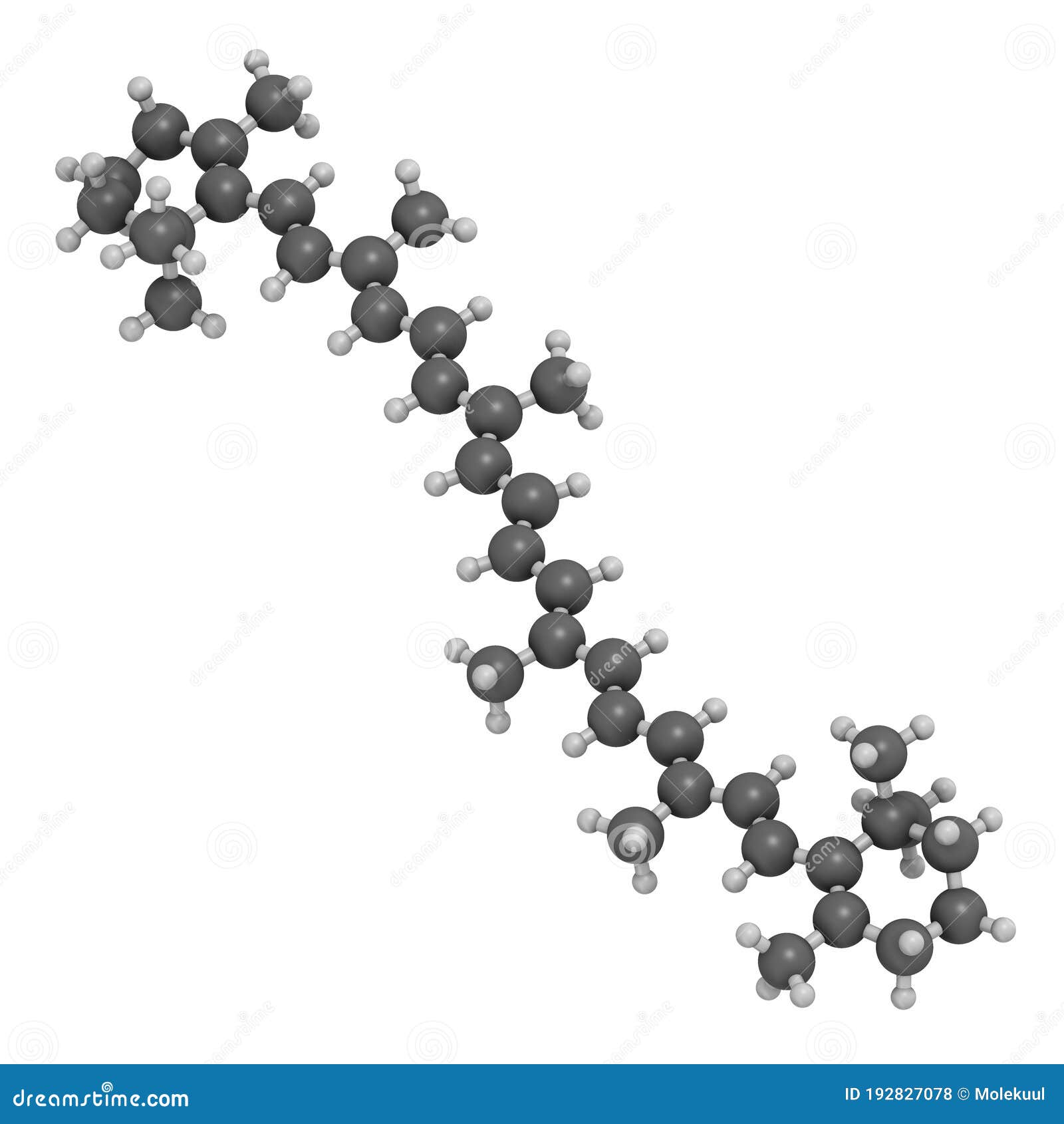 Beta-carotene Pigment Molecule. 3D Rendering Stock Photo - Illustration ...