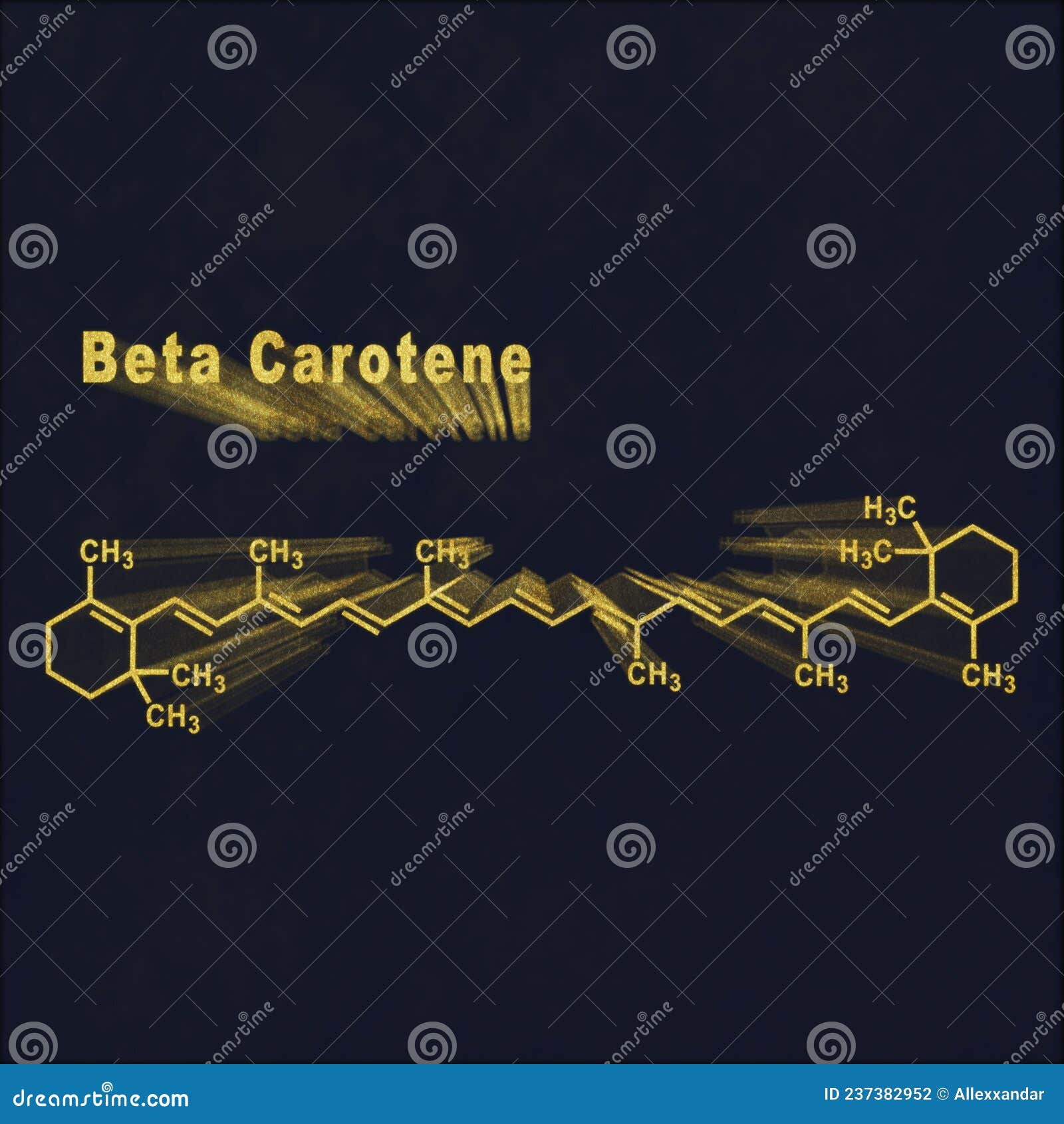 Beta Carotene Structural Chemical Formula Stock Illustration