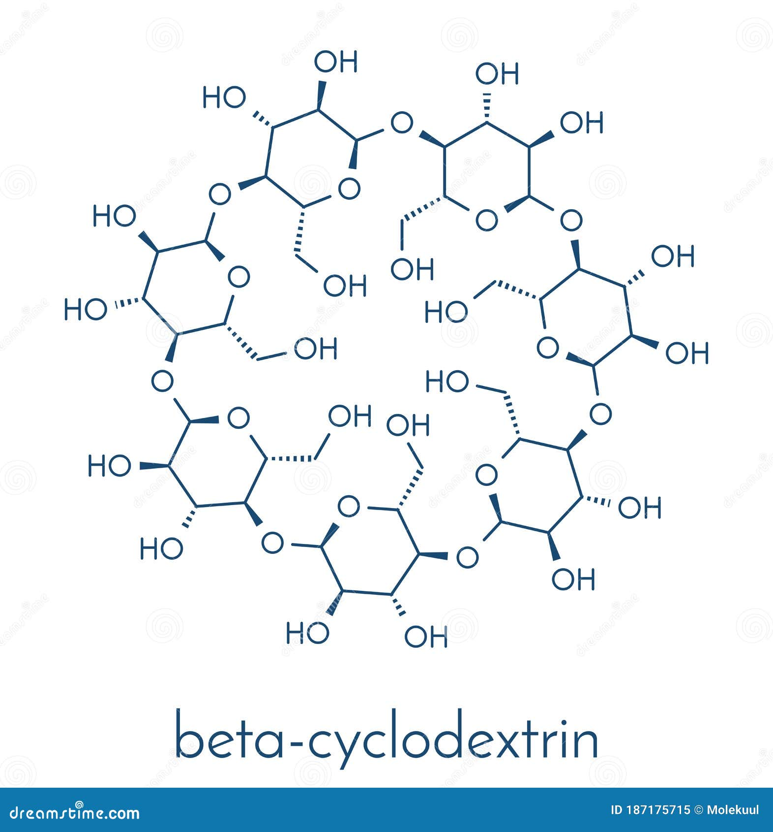 Beta-cyclodextrin Molecule. Used in Pharmaceuticals, Food, Deodorizing ...