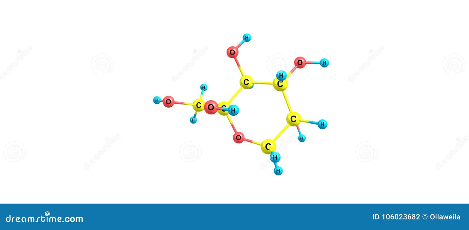 Beta-D-Fructopyranose Molecular Structure Isolated On White Stock ...