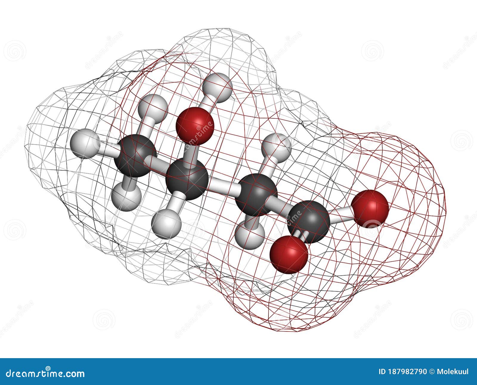 Beta-hydroxybutyric Acid Beta-hydroxybutyrate Molecule. 3D Rendering ...