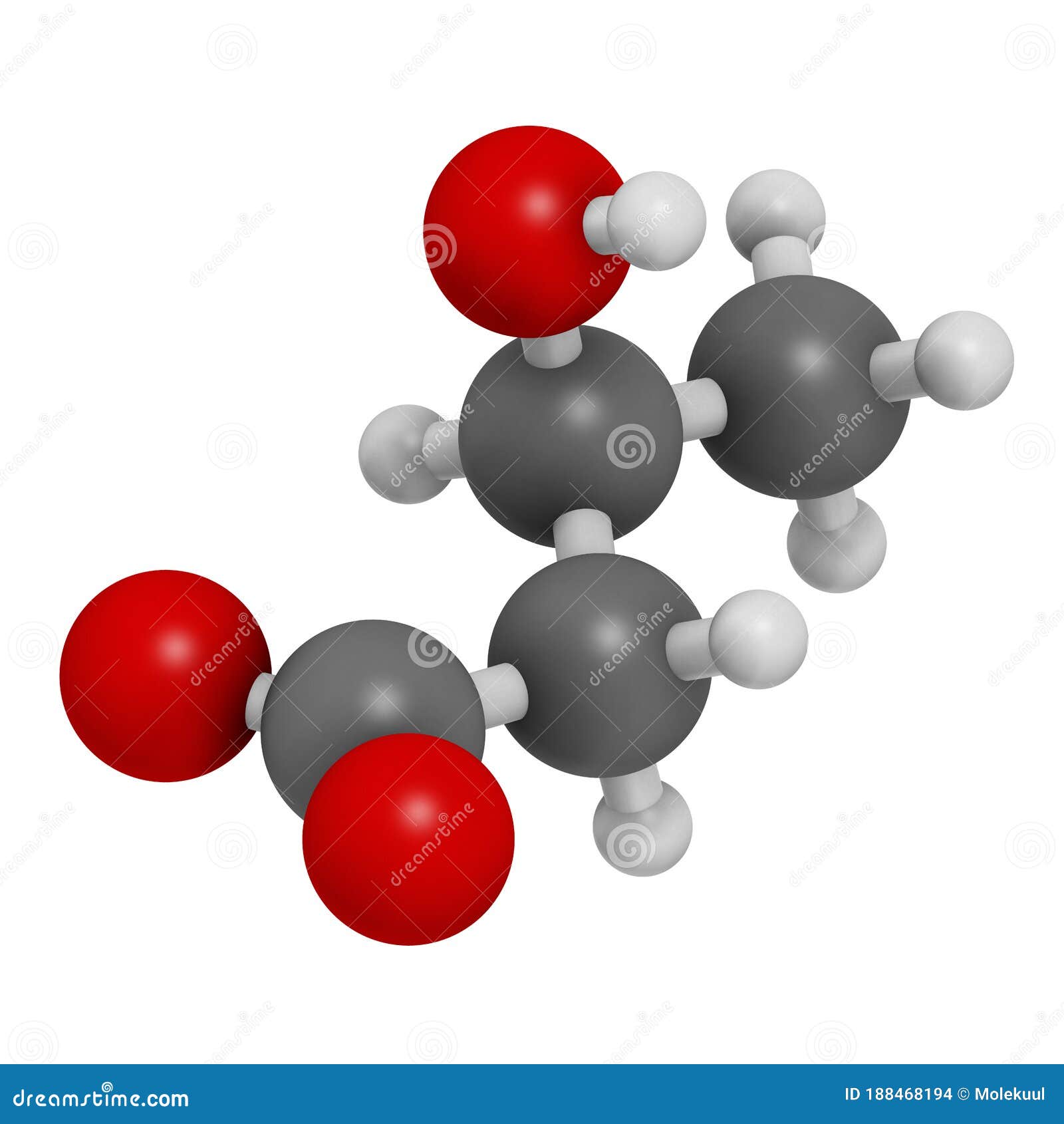 Beta-hydroxybutyric Acid (beta-hydroxybutyrate) Molecule. 3D Rendering ...