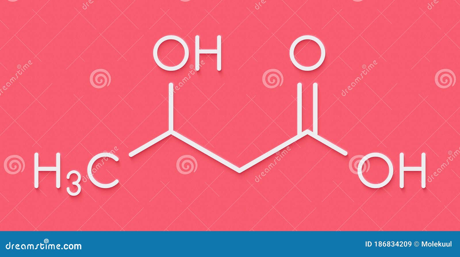 Beta-hydroxybutyric Acid Beta-hydroxybutyrate Molecule. Skeletal ...