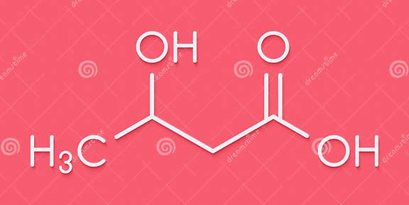 Beta-hydroxybutyric Acid Beta-hydroxybutyrate Molecule. Skeletal ...