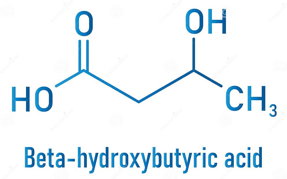 Beta-hydroxybutyric Acid or Beta-hydroxybutyrate Molecule. Skeletal ...