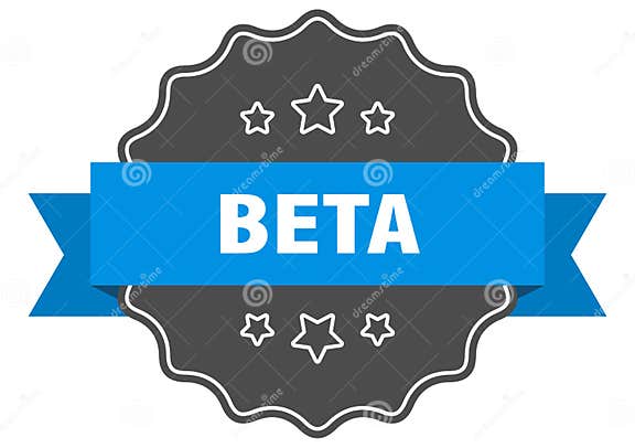 Beta label stock vector. Illustration of circle, ribbon - 160025076