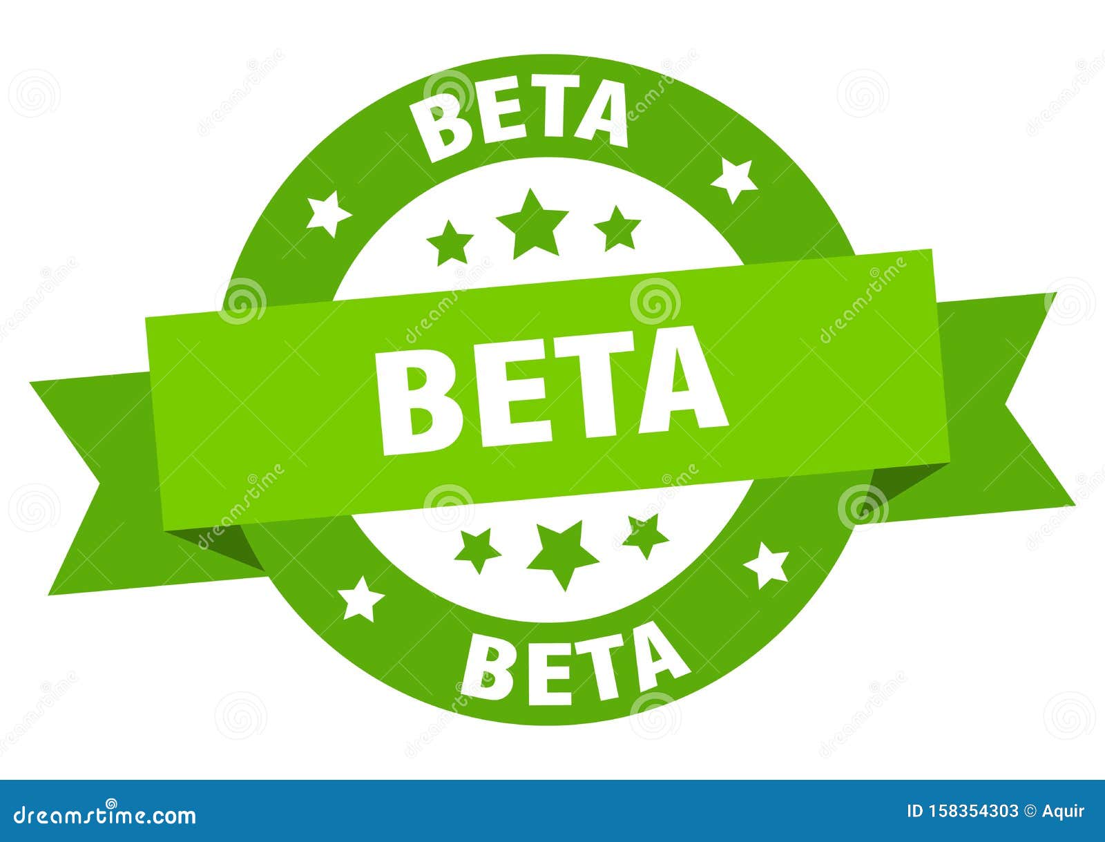 Beta ribbon sign stock vector. Illustration of vector - 158354303