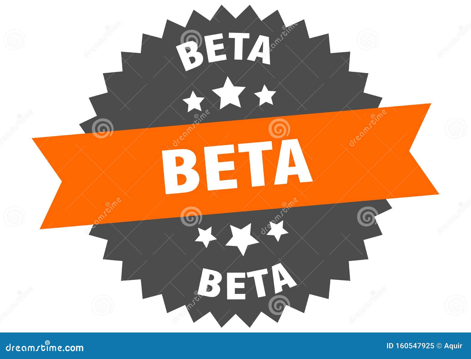 Beta stock vector. Illustration of band, badge, orange - 160547925
