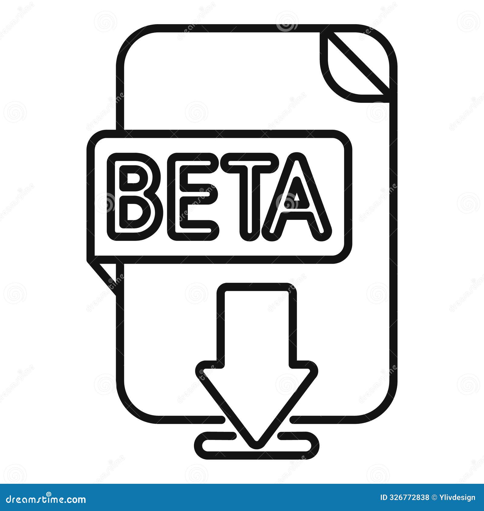 Beta Software Downloading with Down Arrow Symbol on Document Icon Stock ...