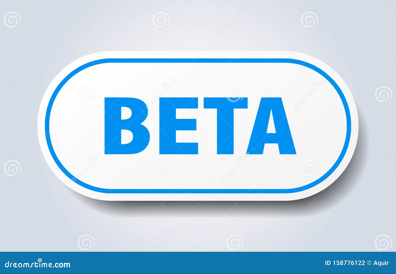 Beta sticker. stock vector. Illustration of white, rounded - 158776122