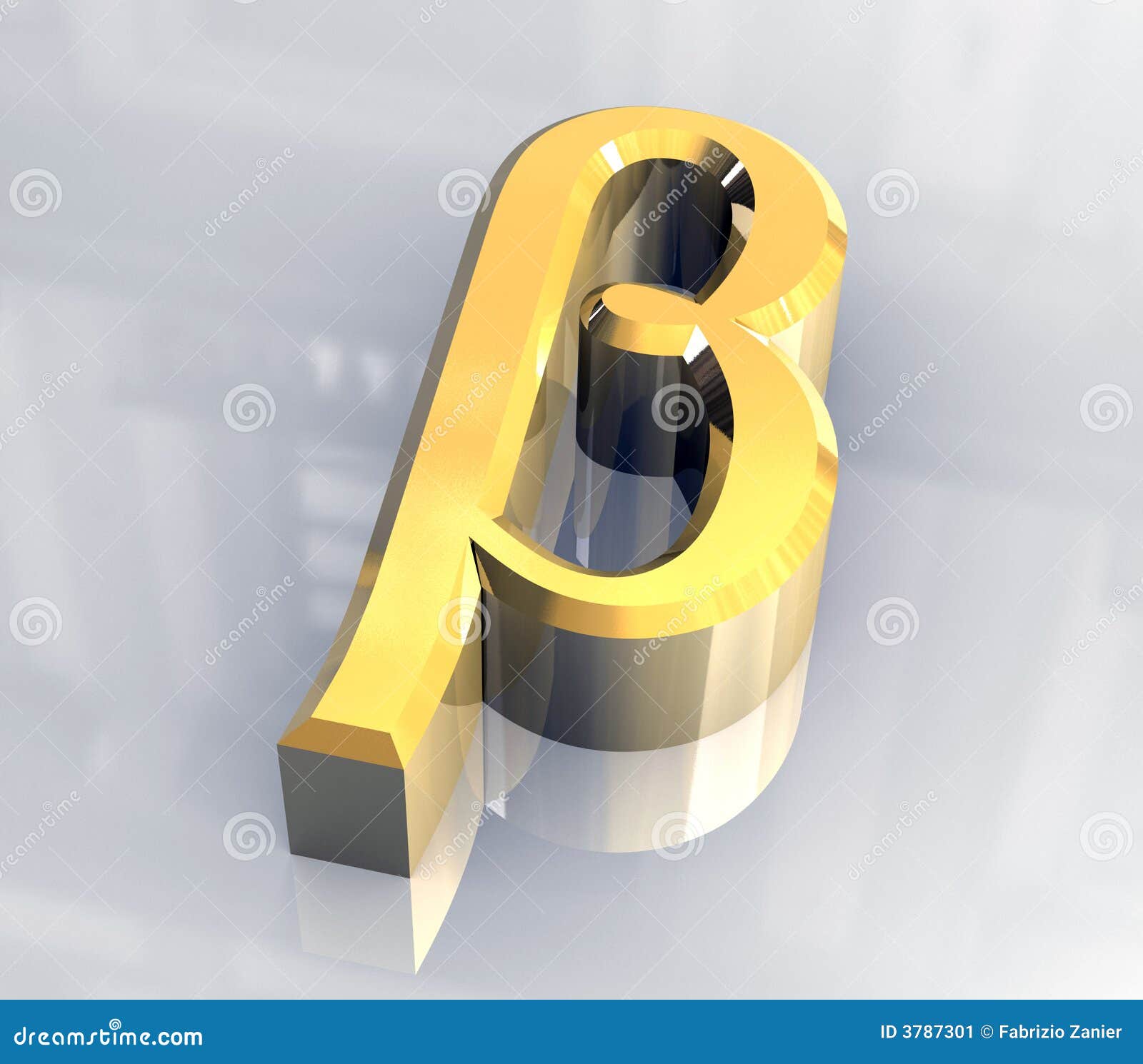 Beta symbol in gold (3d) stock illustration. Illustration of advisory ...