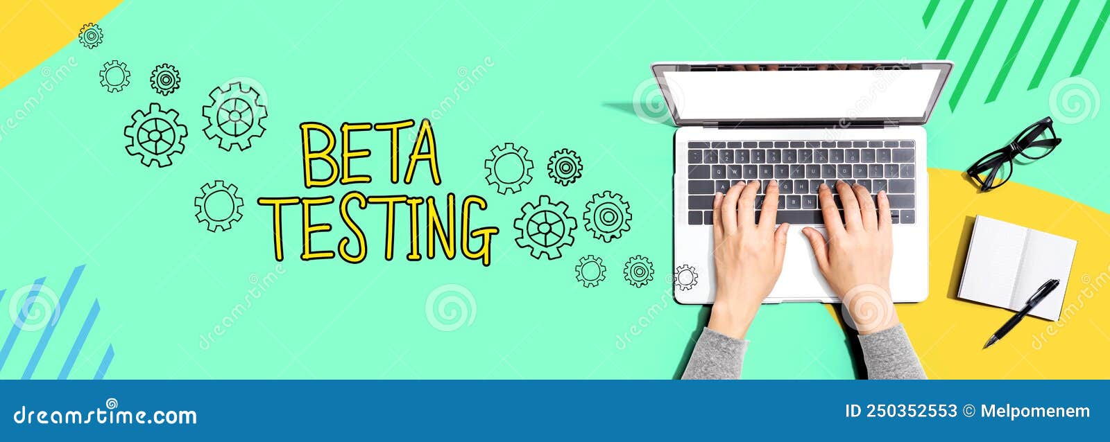 Beta Testing with Person Using a Laptop Stock Image - Image of beta ...