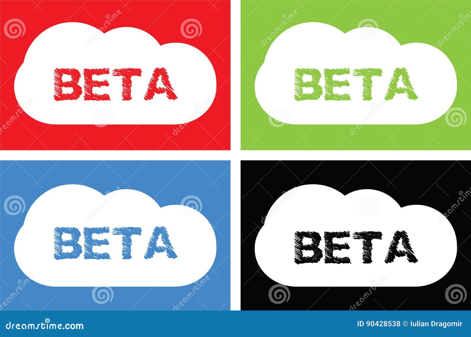 BETA Text, on Cloud Bubble Sign. Stock Illustration - Illustration of ...