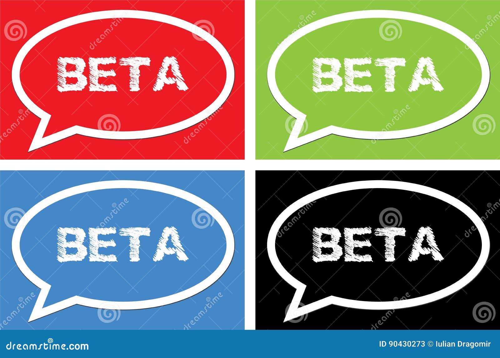 BETA Text, on Ellipse Speech Bubble Sign. Stock Illustration ...