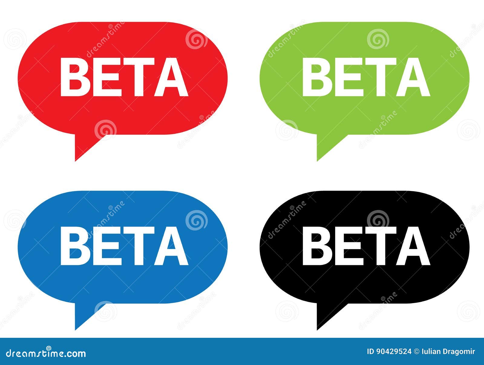 BETA Text, on Rectangle Speech Bubble Sign. Stock Illustration ...