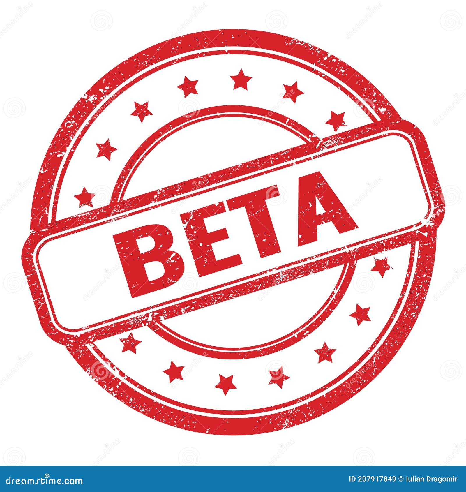 BETA Text on Red Grungy Vintage Round Stamp Stock Illustration ...