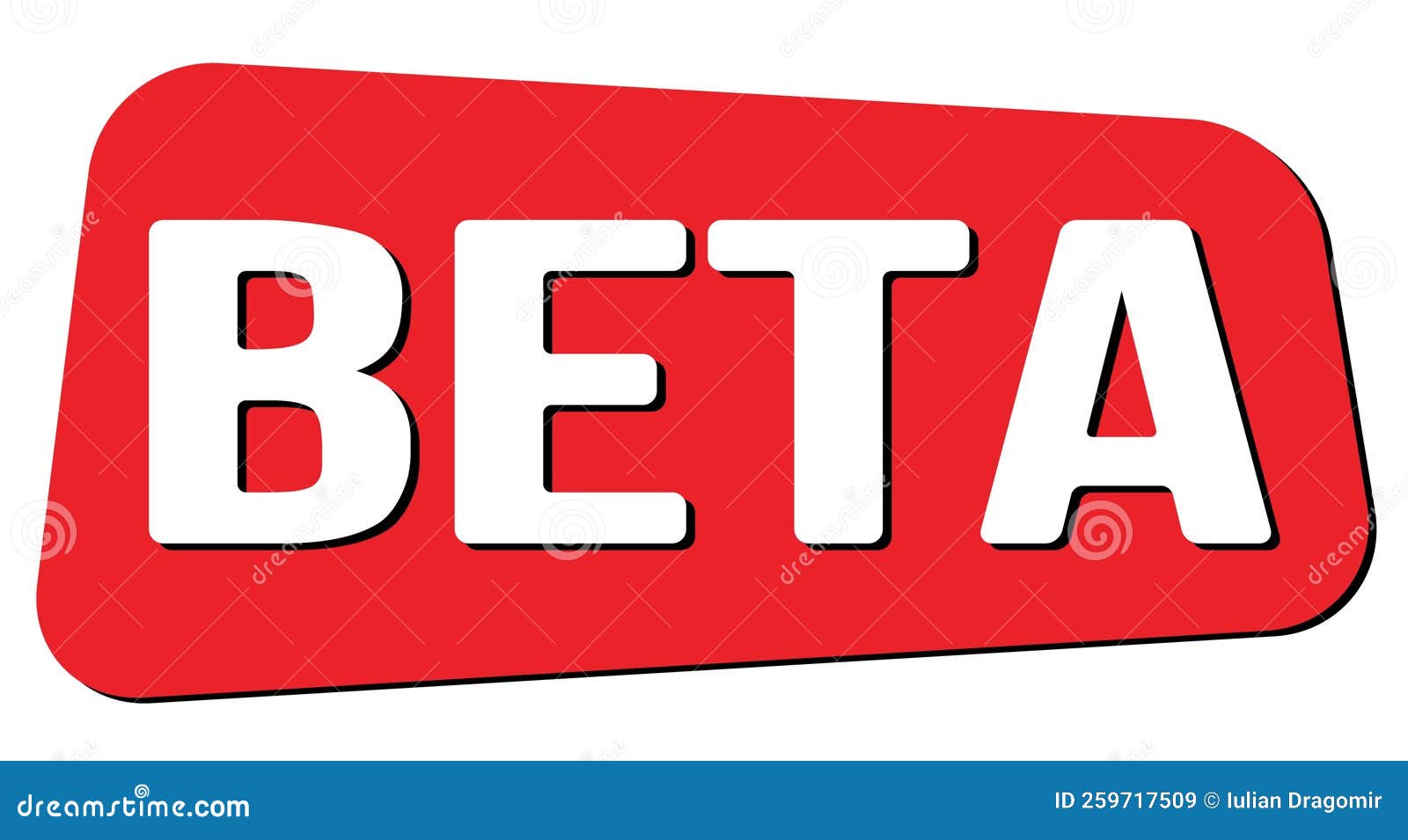 BETA Text on Red Trapeze Stamp Sign Stock Illustration - Illustration ...