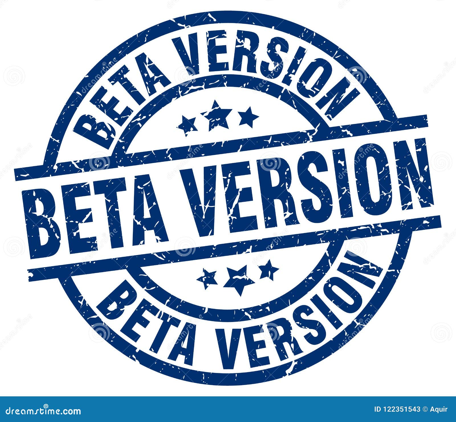 Beta version stamp stock vector. Illustration of blue - 122351543